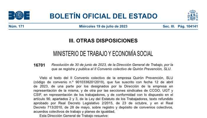 Mejoras Laborales Convenio 2023 De Servicios De Prevención Y Bienestar